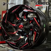 FUEL REACTION 18X9X6H/135-139.7 ET 01 BLACK MILLED RED D755 – UbecMags