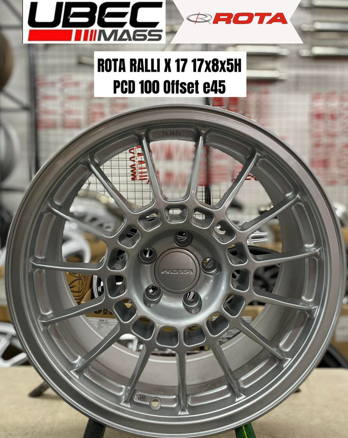 ROTA RALLI X 17X8X5H/100 Plain Silver – UbecMags